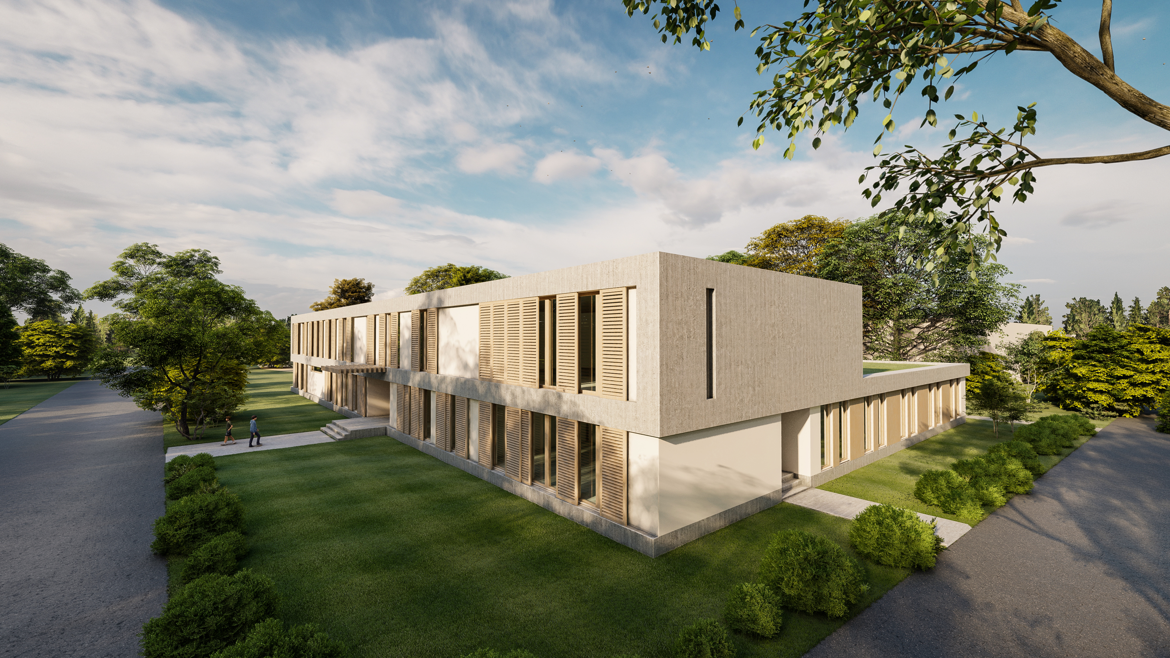 Design and 2d rendering of a school